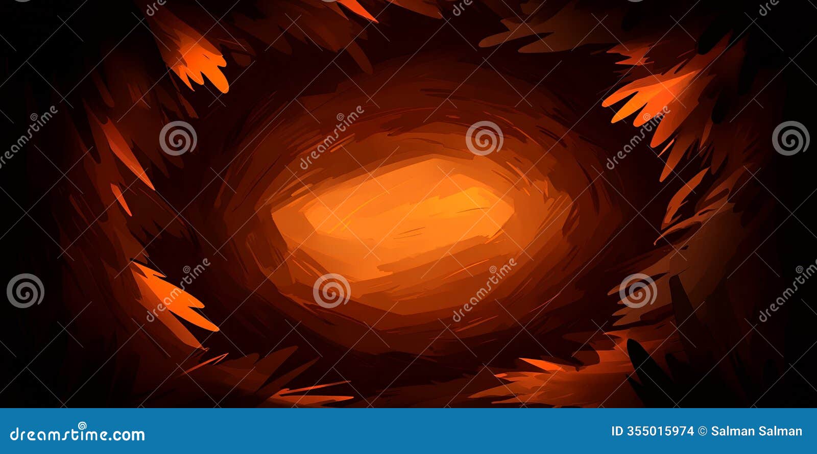 Abstract Orange Cave Background Dark Warm Glowing Interior Stock ...