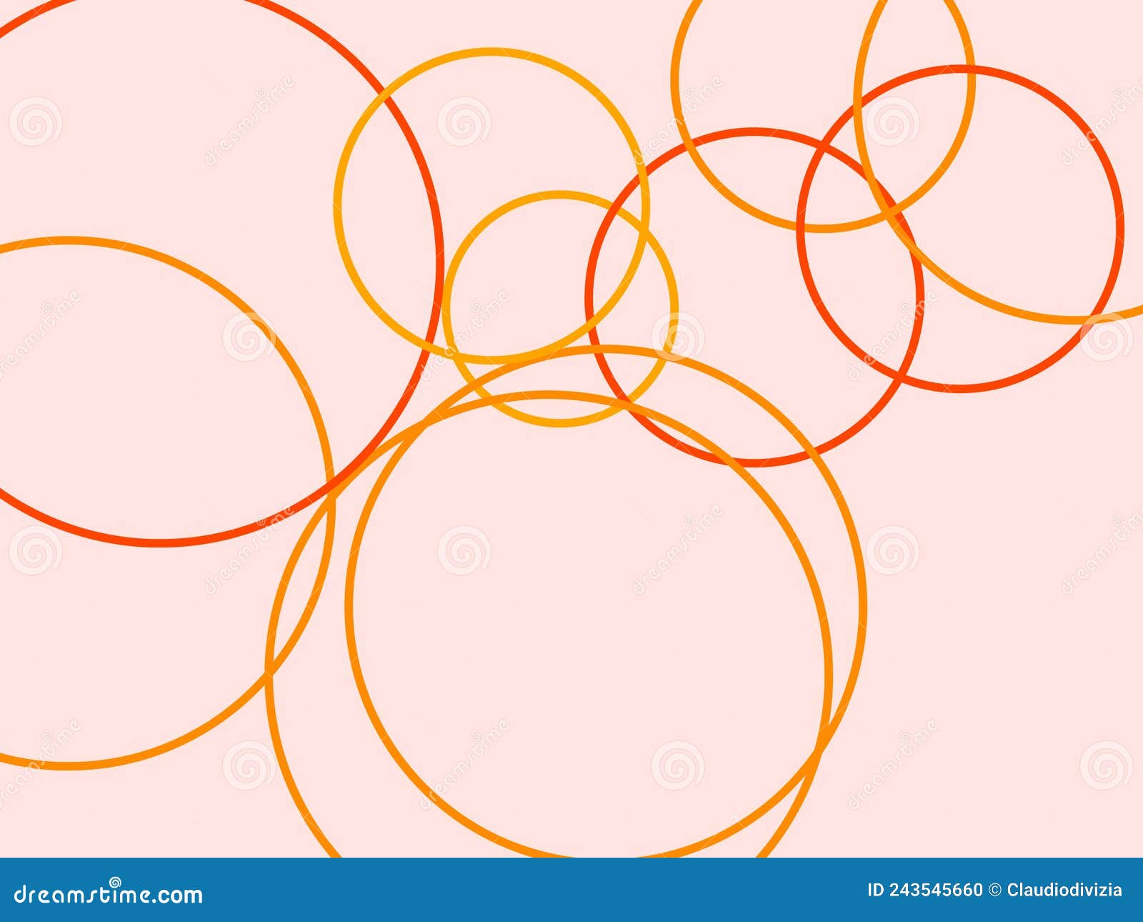Abstract Orange Circles with Misty Rose Background Stock Illustration ...