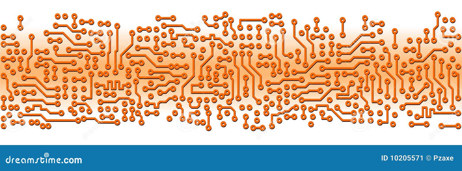 Abstract Orange Circuit Board Electronic Template Stock Vector ...