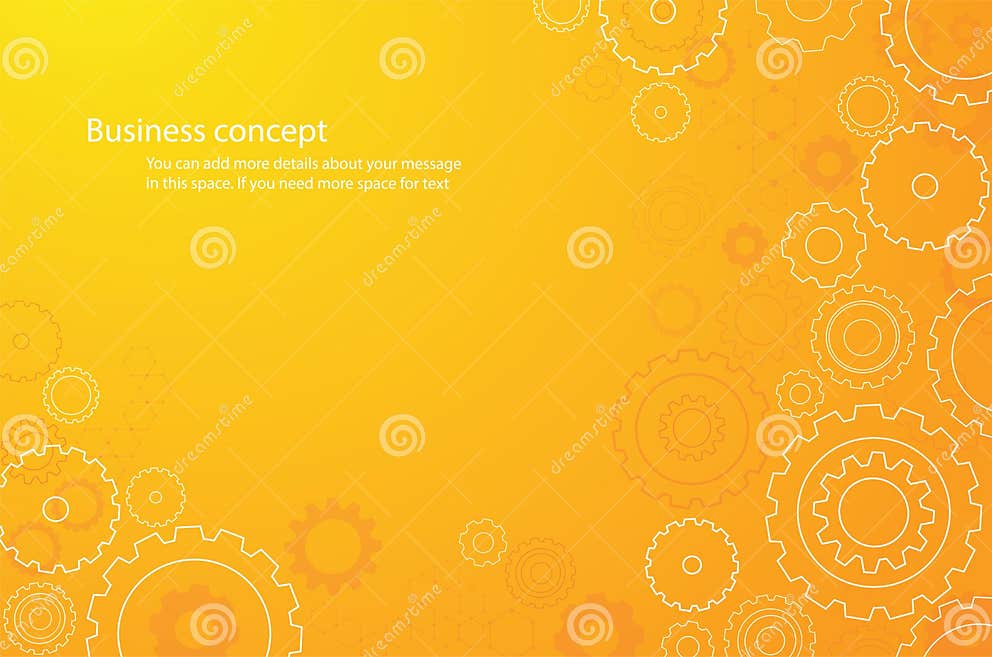 Abstract Orange Cogs Wheel Background Stock Vector - Illustration of ...