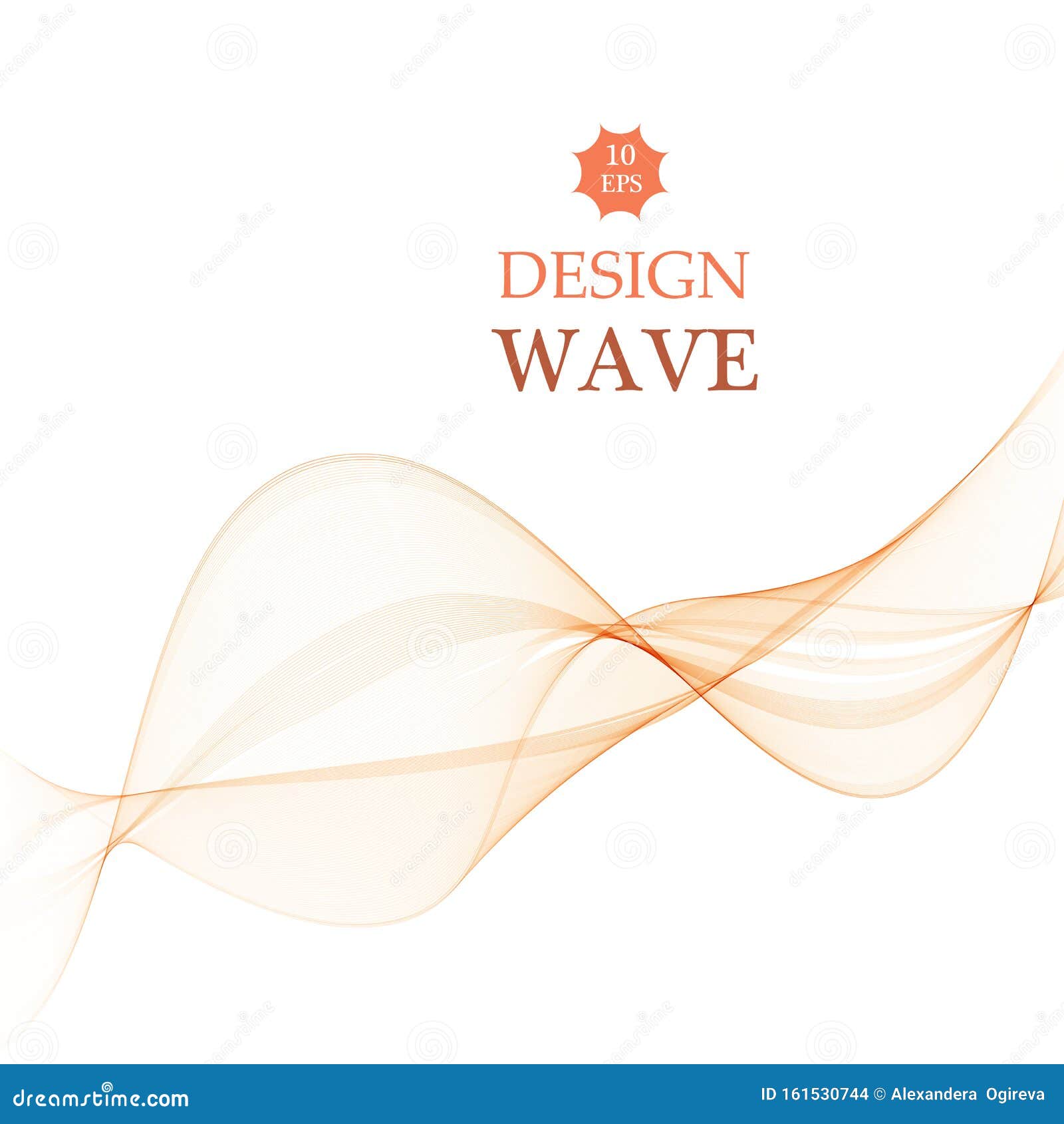 Abstract Orange Color Wave Design Element Abstract Smooth Color Wavy