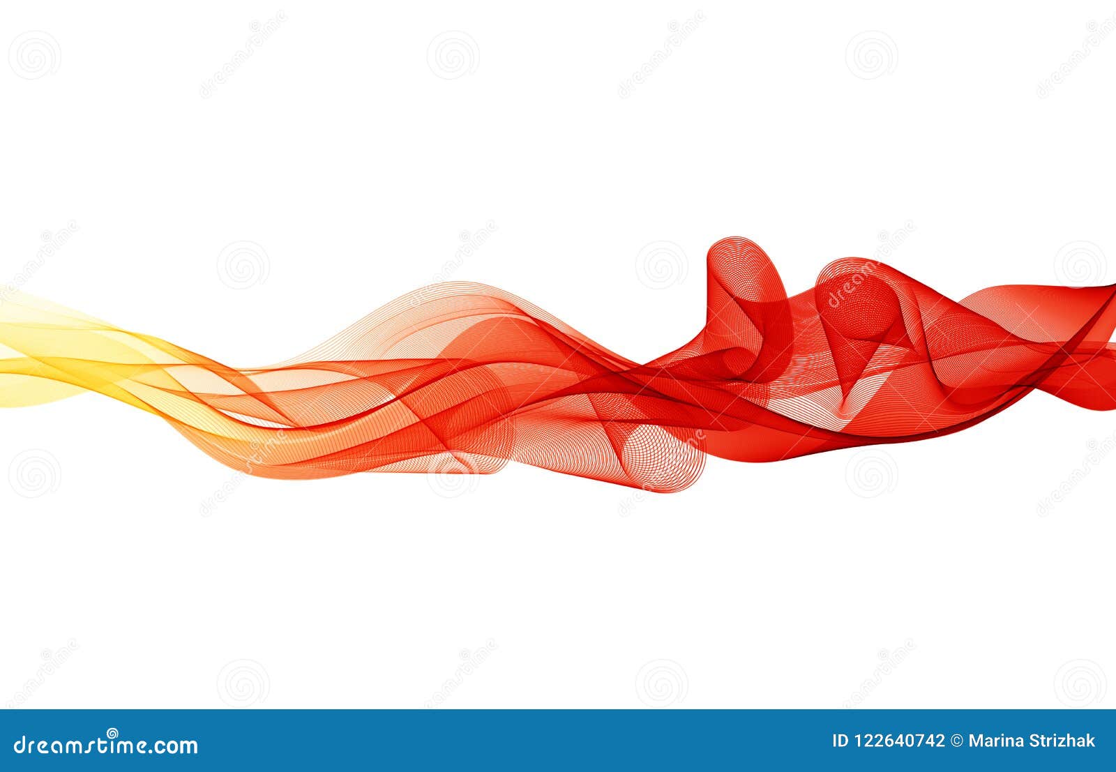 Abstract Orange Color Wave Design Element. Curve Flow Orange Motion ...