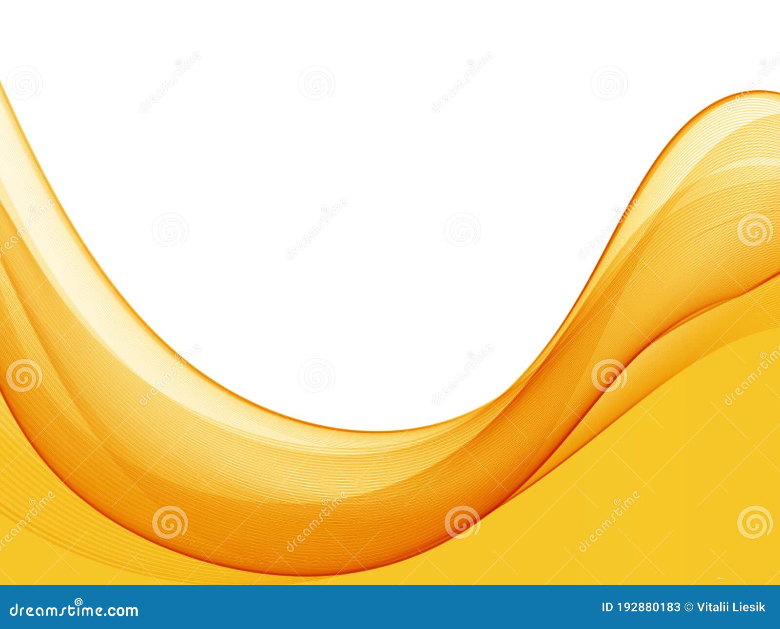 Abstract Orange Color Wave Design Element. Abstract Smooth Color Wavy ...