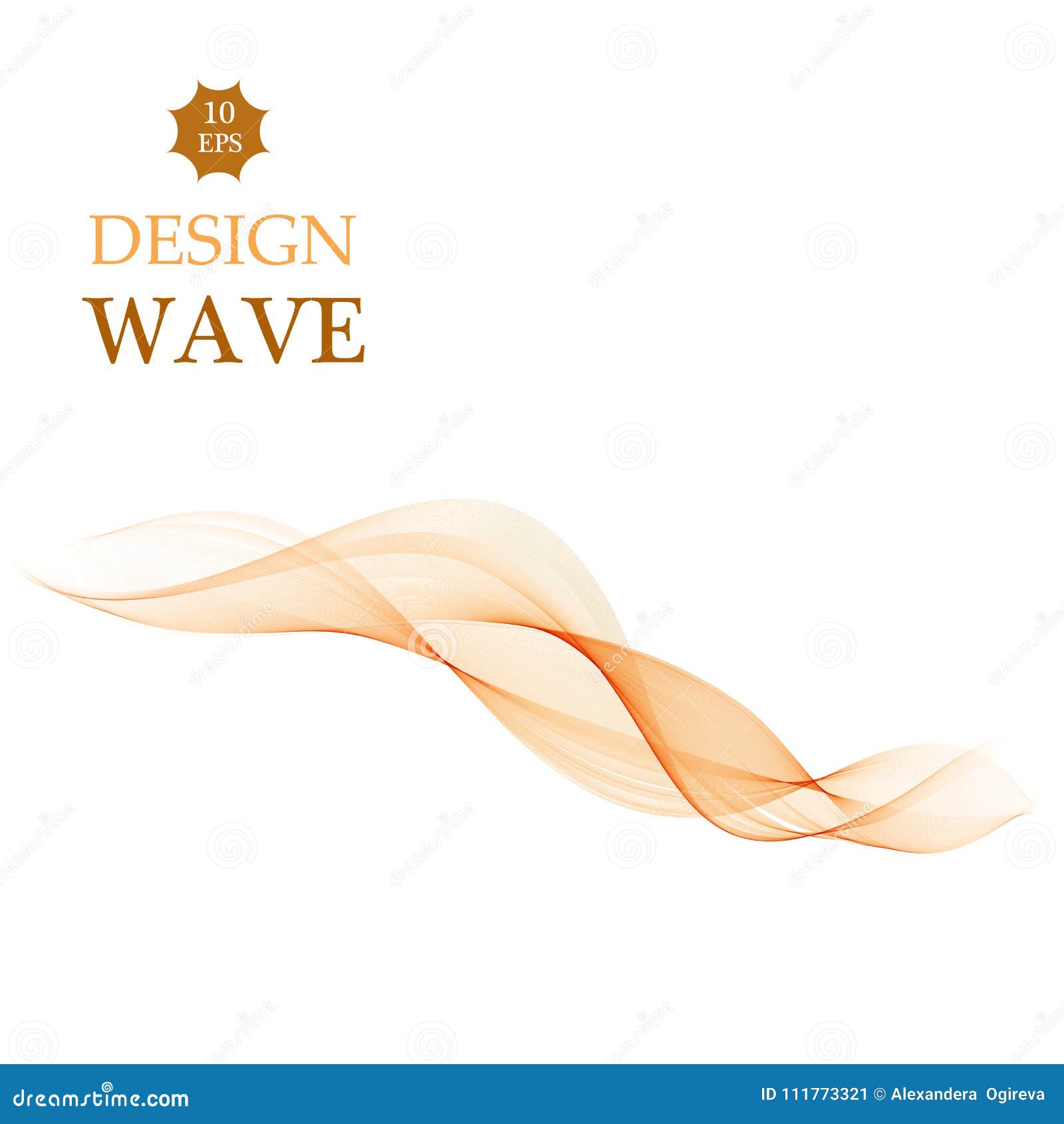 Abstract Orange Color Wave Design Element. Abstract Smooth Color Wavy ...