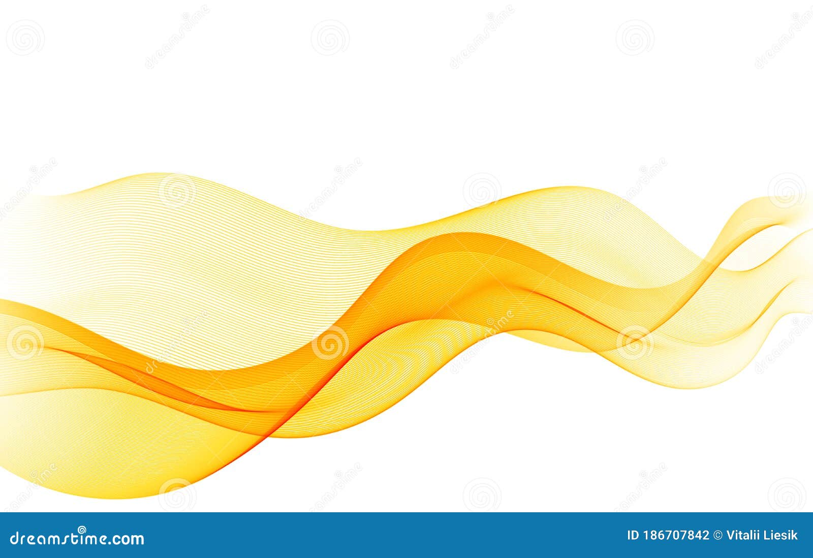 Abstract Orange Color Wave Design Element. Abstract Smooth Color Wavy ...
