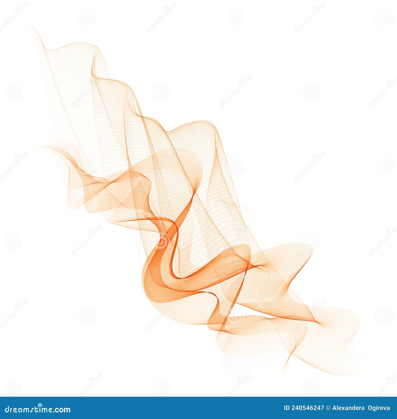 Abstract Orange Color Wave Design Element. Abstract Smooth Color Wavy ...