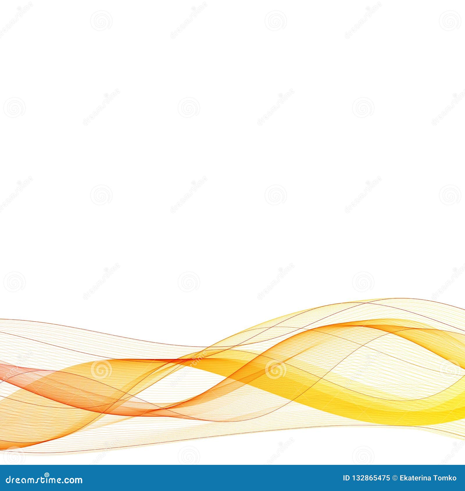 Abstract Orange Color Wave Design Element. Abstract Smooth Color Wavy ...