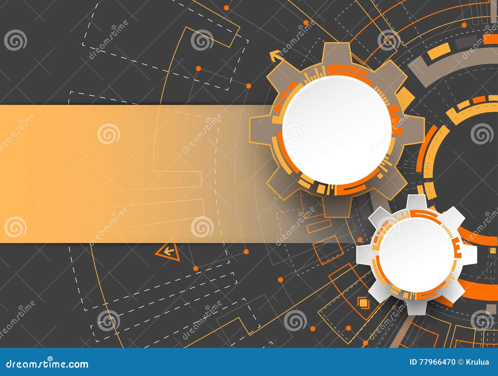 Abstract Orange Colored Technological Background with Various Te Stock ...