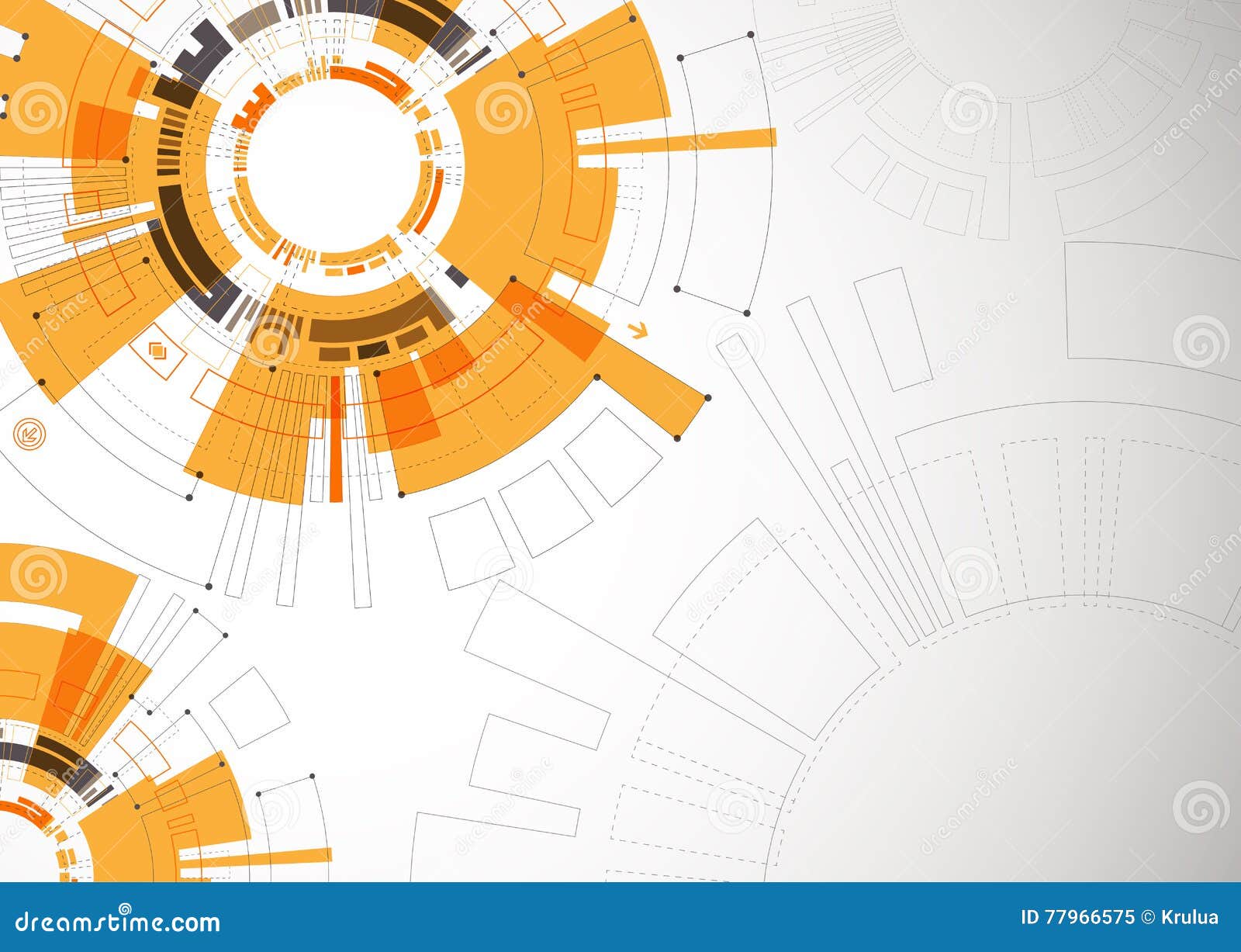 Abstract Orange Colored Technological Background with Various Te Stock ...