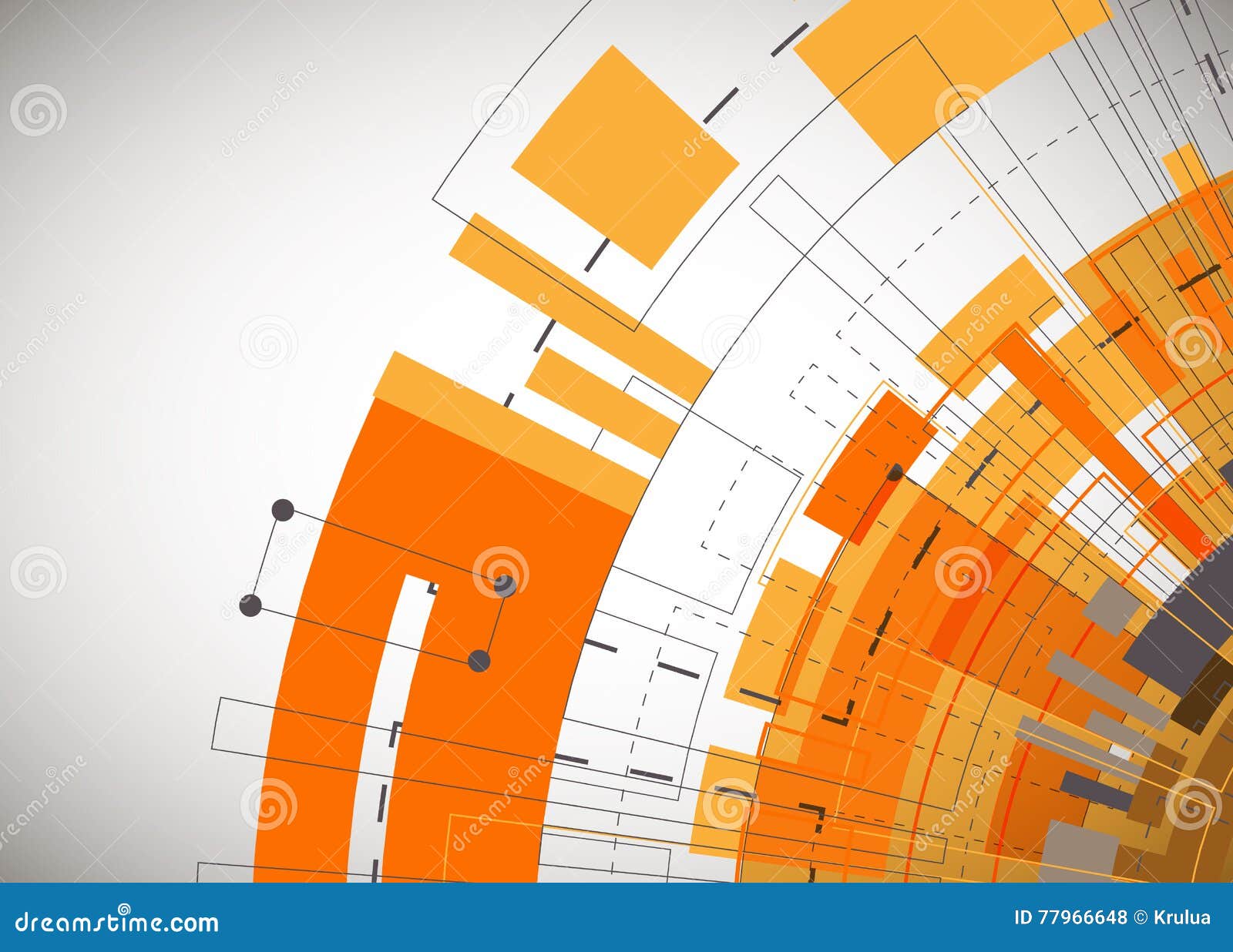 Abstract Orange Colored Technological Background with Various Te Stock ...