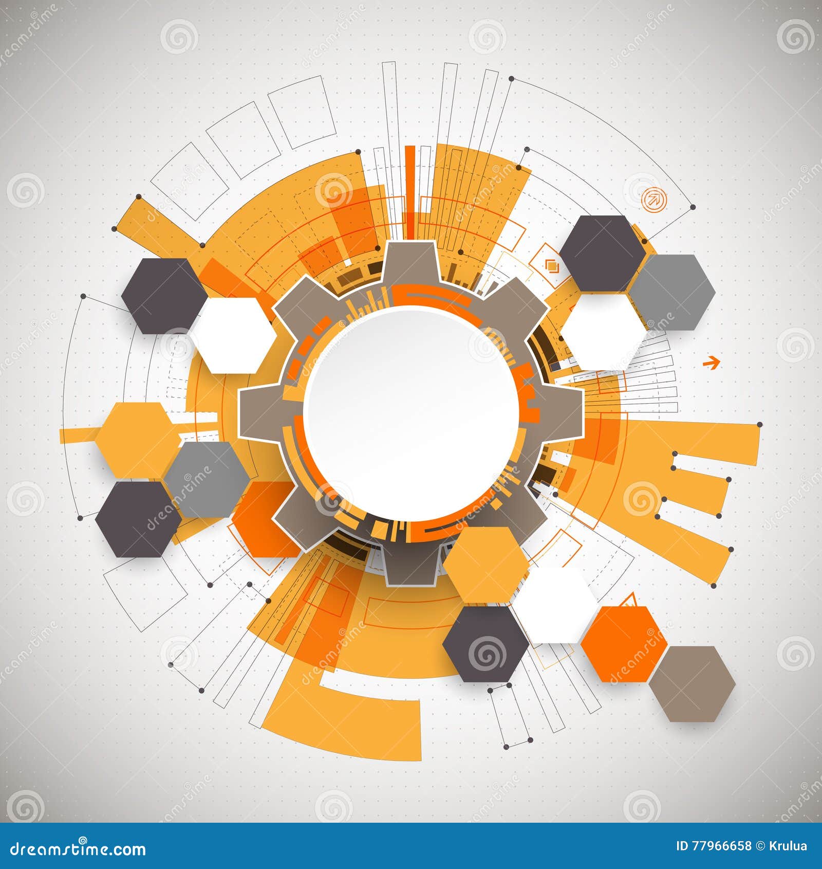 Abstract Orange Colored Technological Background with Various Te Stock ...