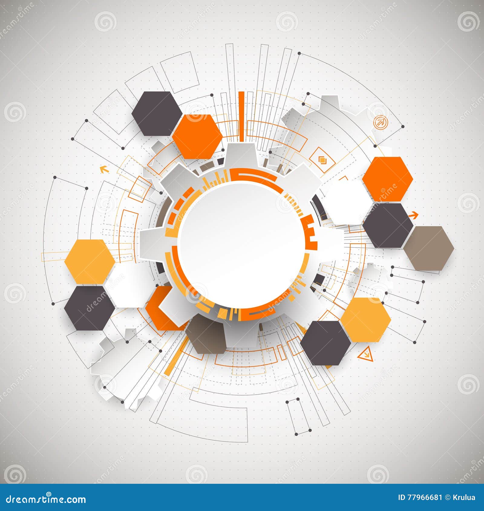 Abstract Orange Colored Technological Background with Various Te Stock ...