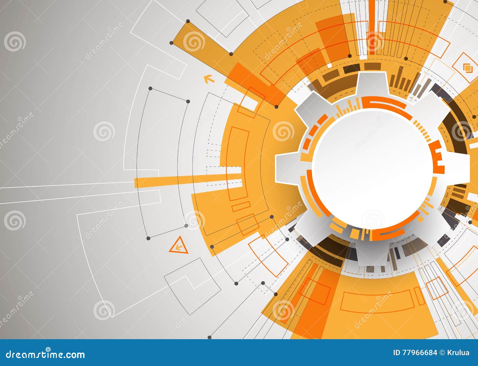 Abstract Orange Colored Technological Background with Various Te Stock ...