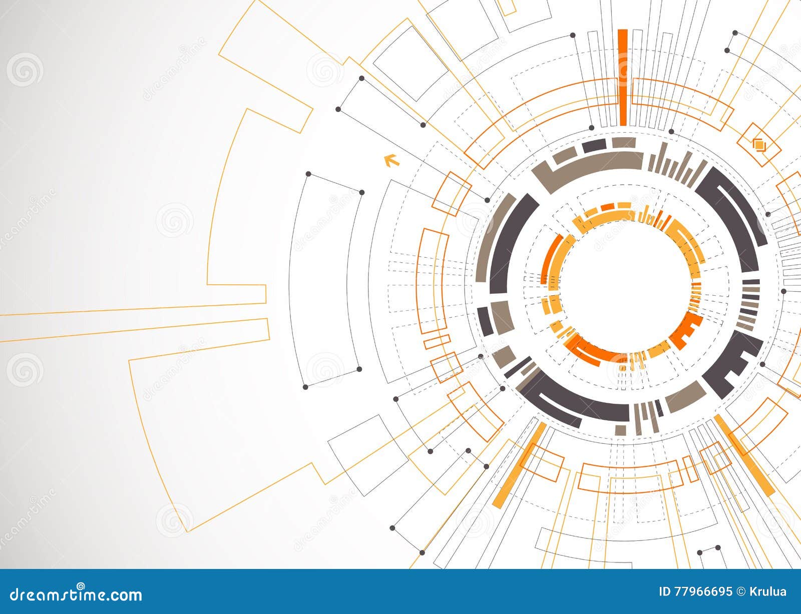 Abstract Orange Colored Technological Background with Various Te Stock ...
