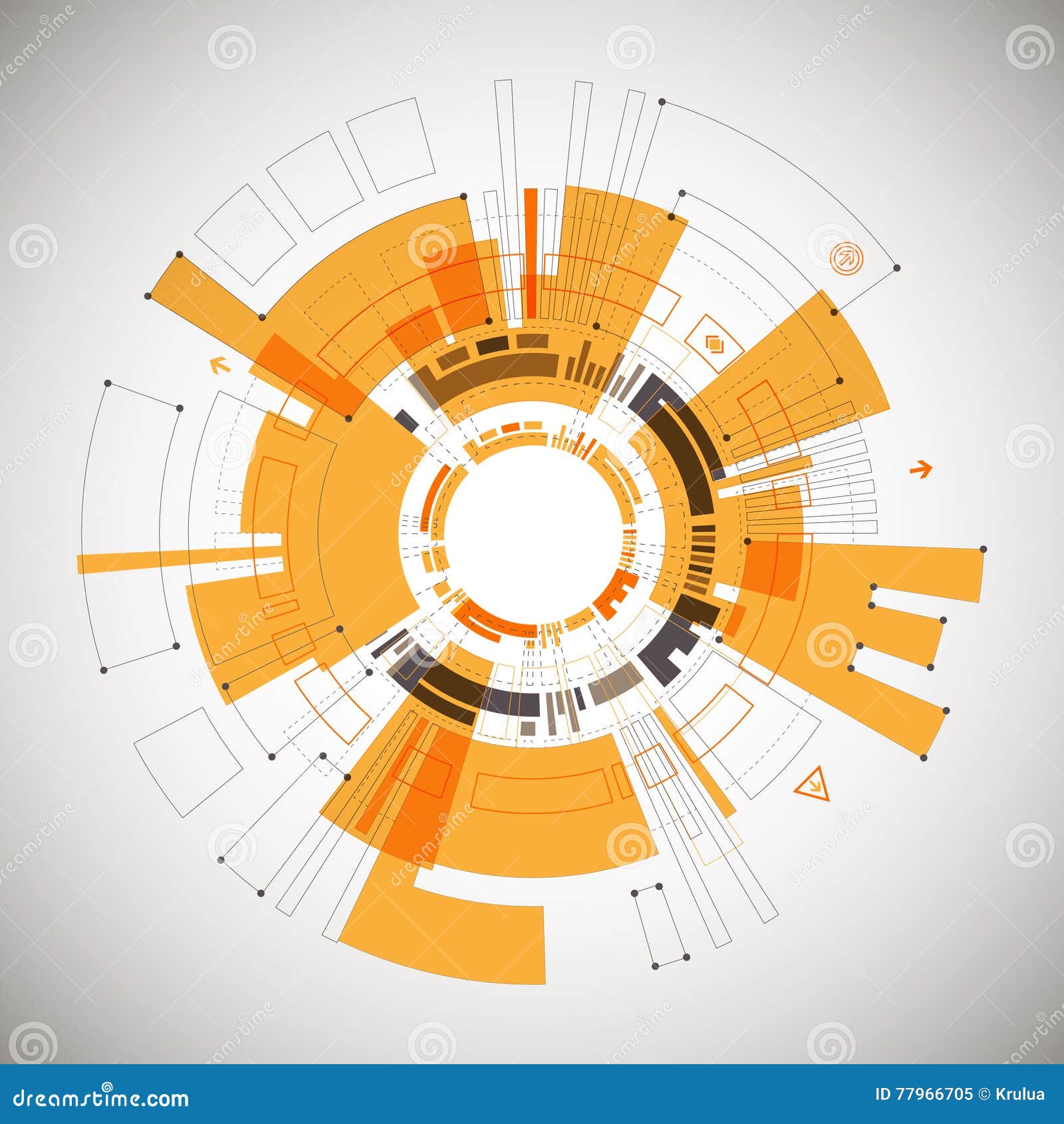 Abstract Orange Colored Technological Background with Various Te Stock ...