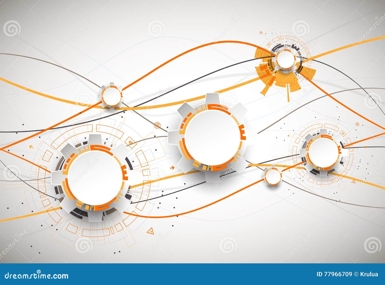 Abstract Orange Colored Technological Background with Various Te Stock ...