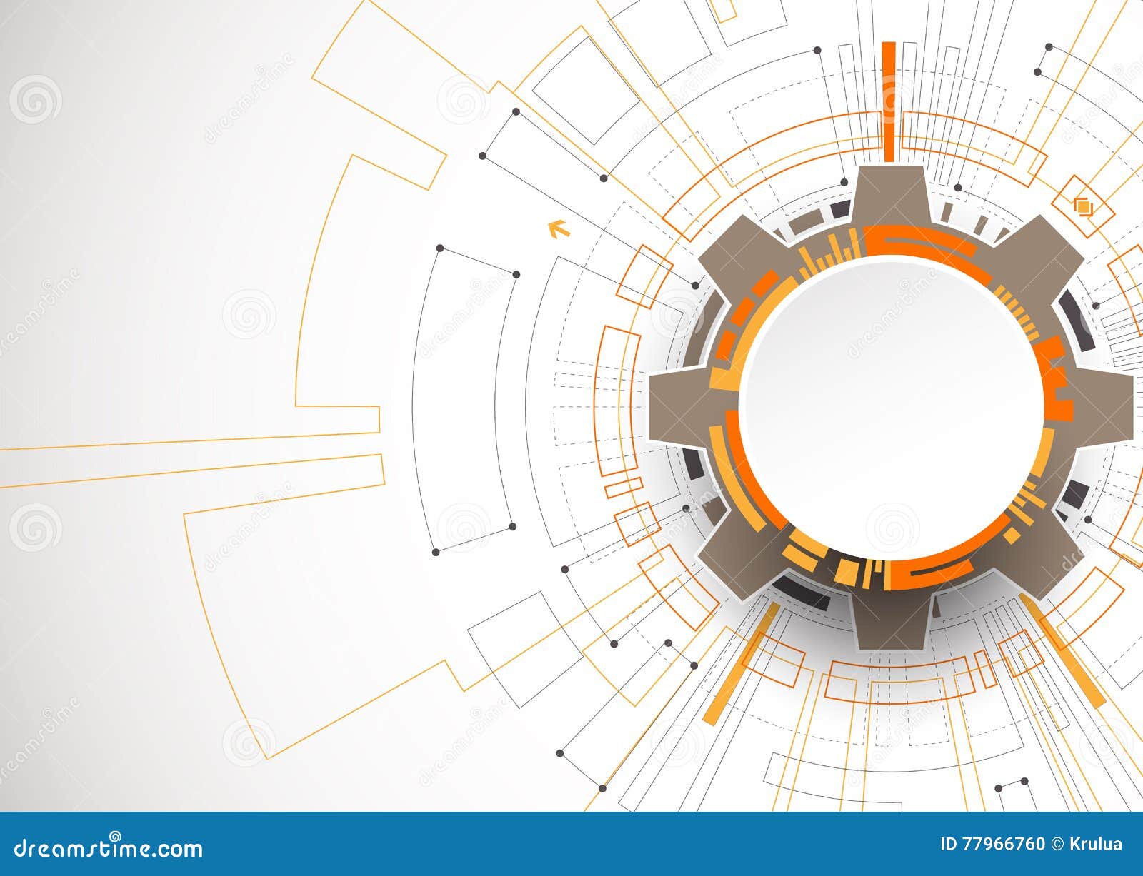 Abstract Orange Colored Technological Background with Various Te Stock ...