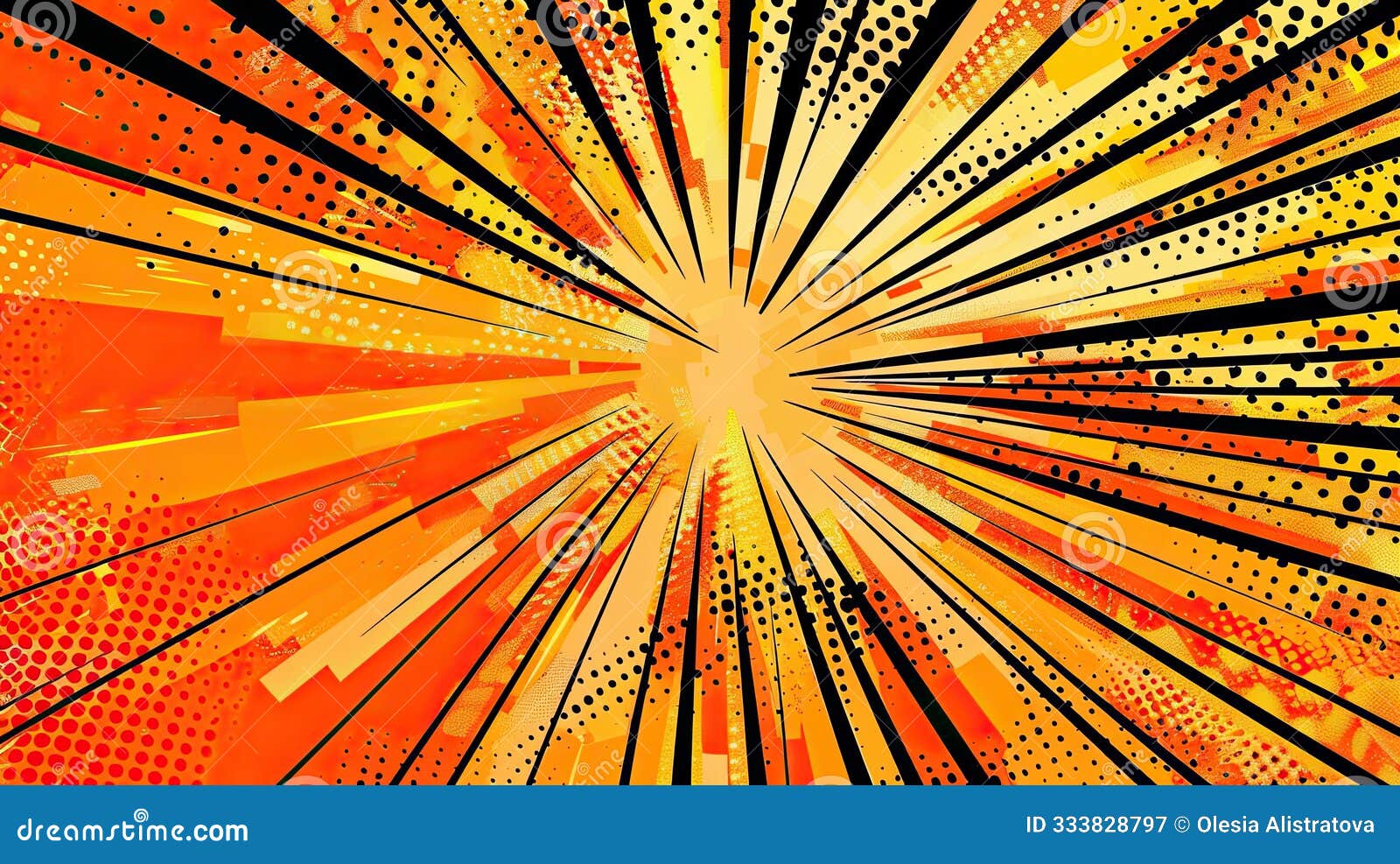 Abstract Orange Comic Cartoon Style Halftone Zoom Stock Illustration ...