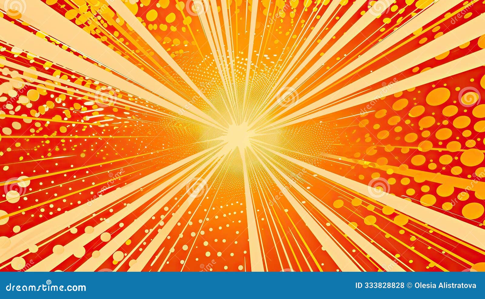 Abstract Orange Comic Cartoon Style Halftone Zoom Stock Illustration ...