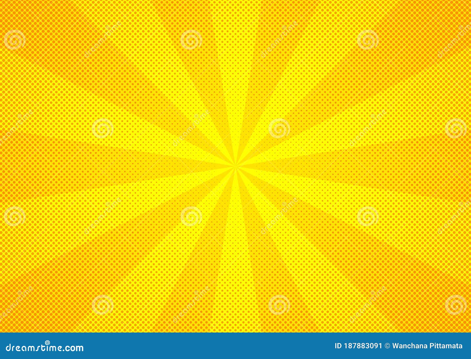 Abstract Orange Comic Cartoon Style Halftone Zoom Pattern Stock Vector ...