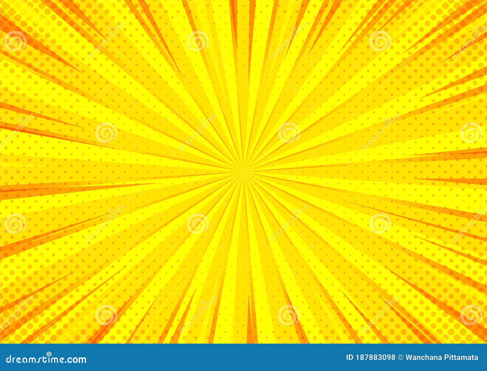 Abstract Orange Comic Cartoon Style Halftone Zoom Pattern Stock Vector ...