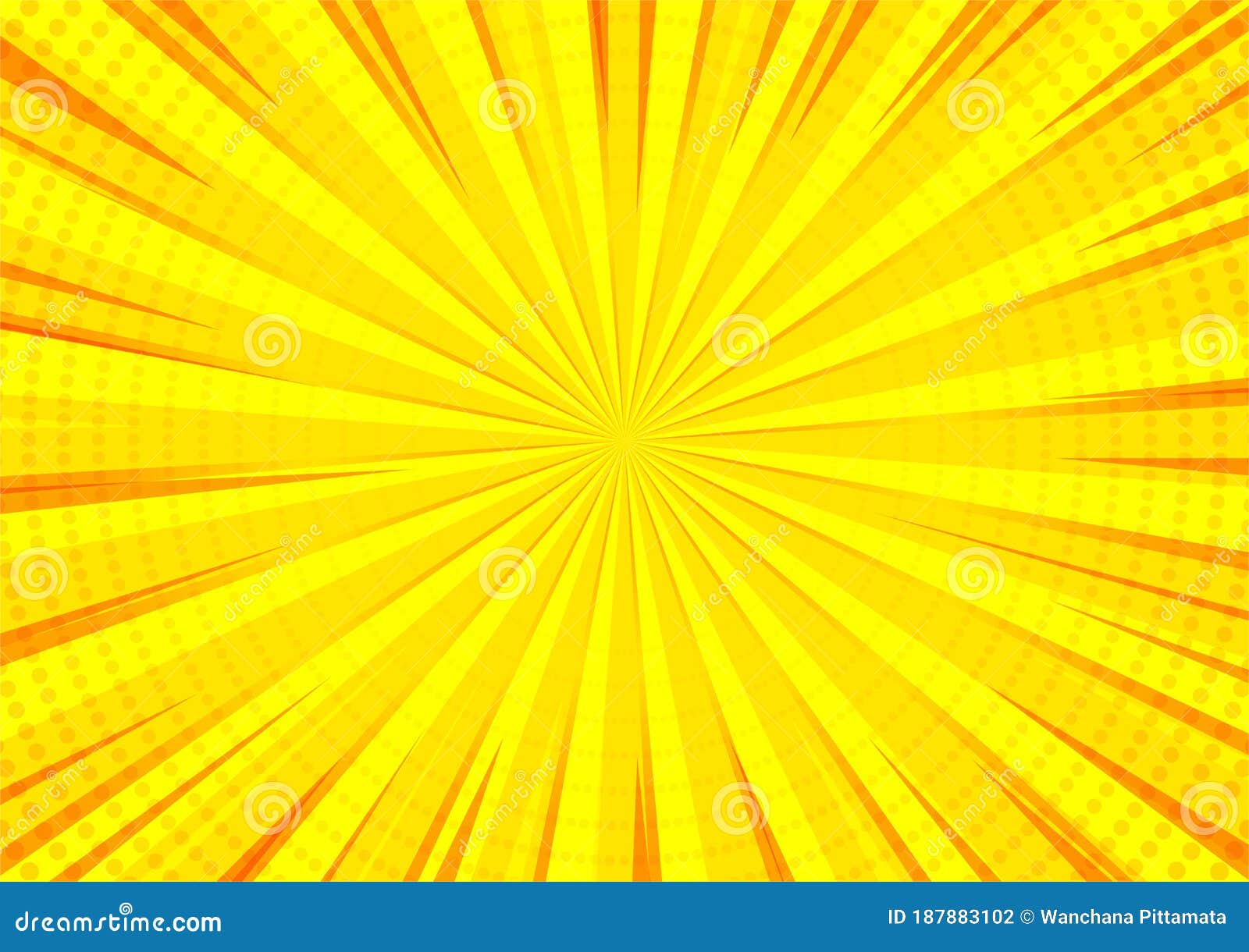 Abstract Orange Comic Cartoon Style Halftone Zoom Pattern Stock Vector ...