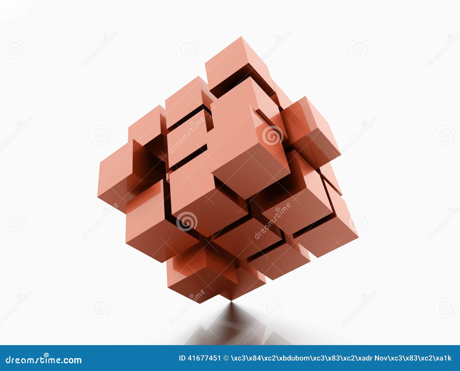 Abstract Orange Cubes Background Rendered Stock Illustration ...