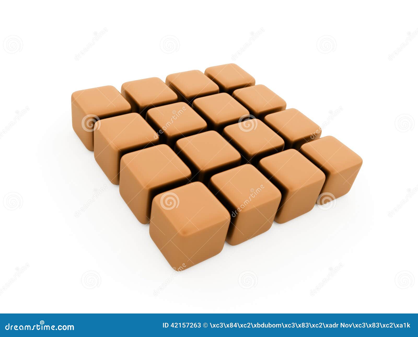 Abstract Orange Cubes Background Rendered Stock Illustration ...