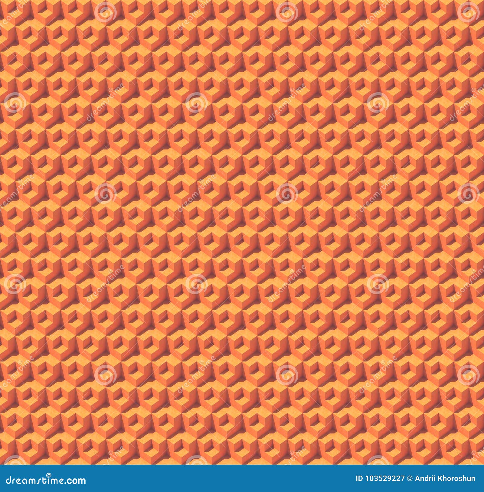 Abstract Orange Cubes. Seamless Pattern Background. 3d Rendering Stock ...