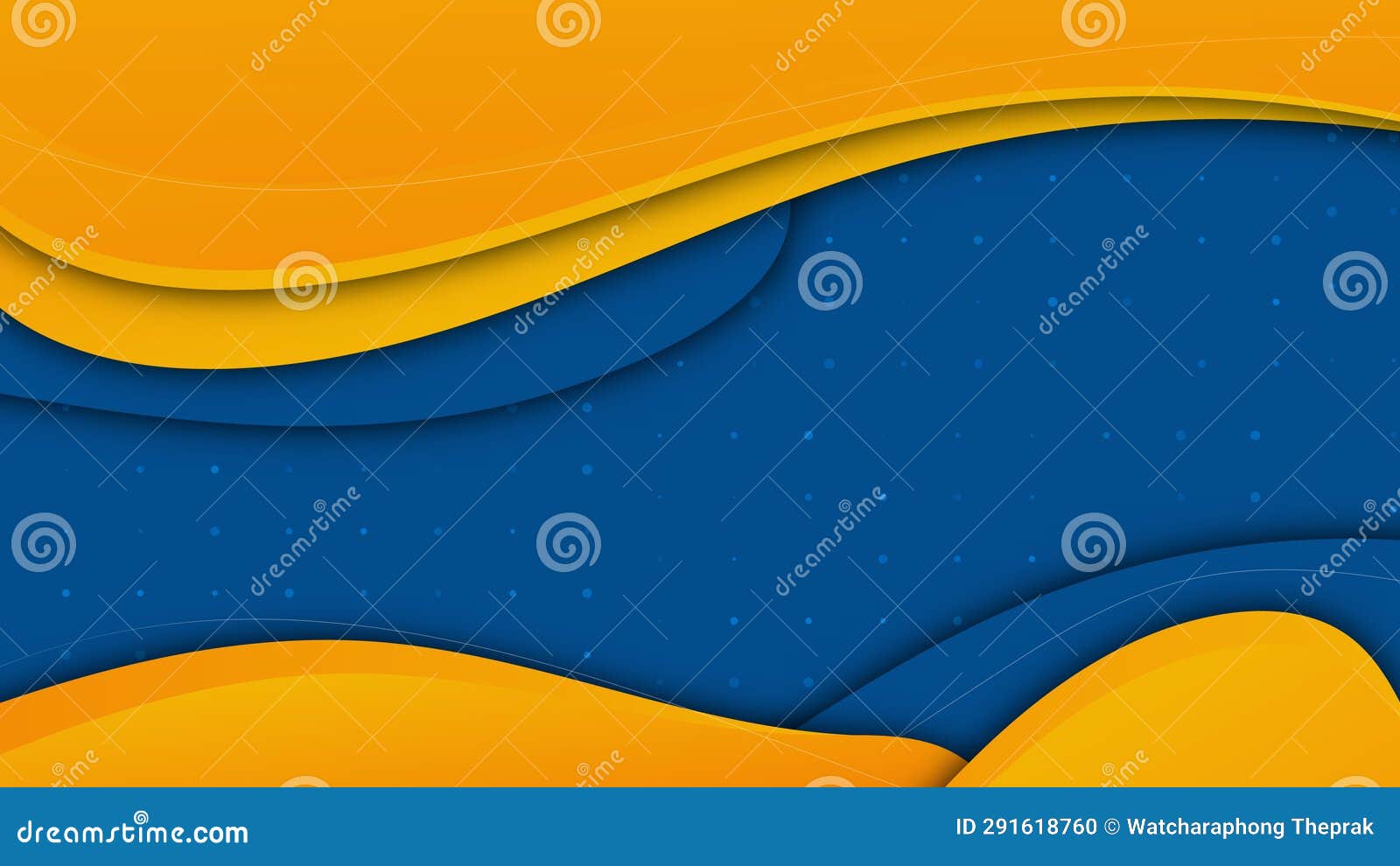 Abstract Orange Curve and Blue Background Graphic, Dynamic Wave Element ...