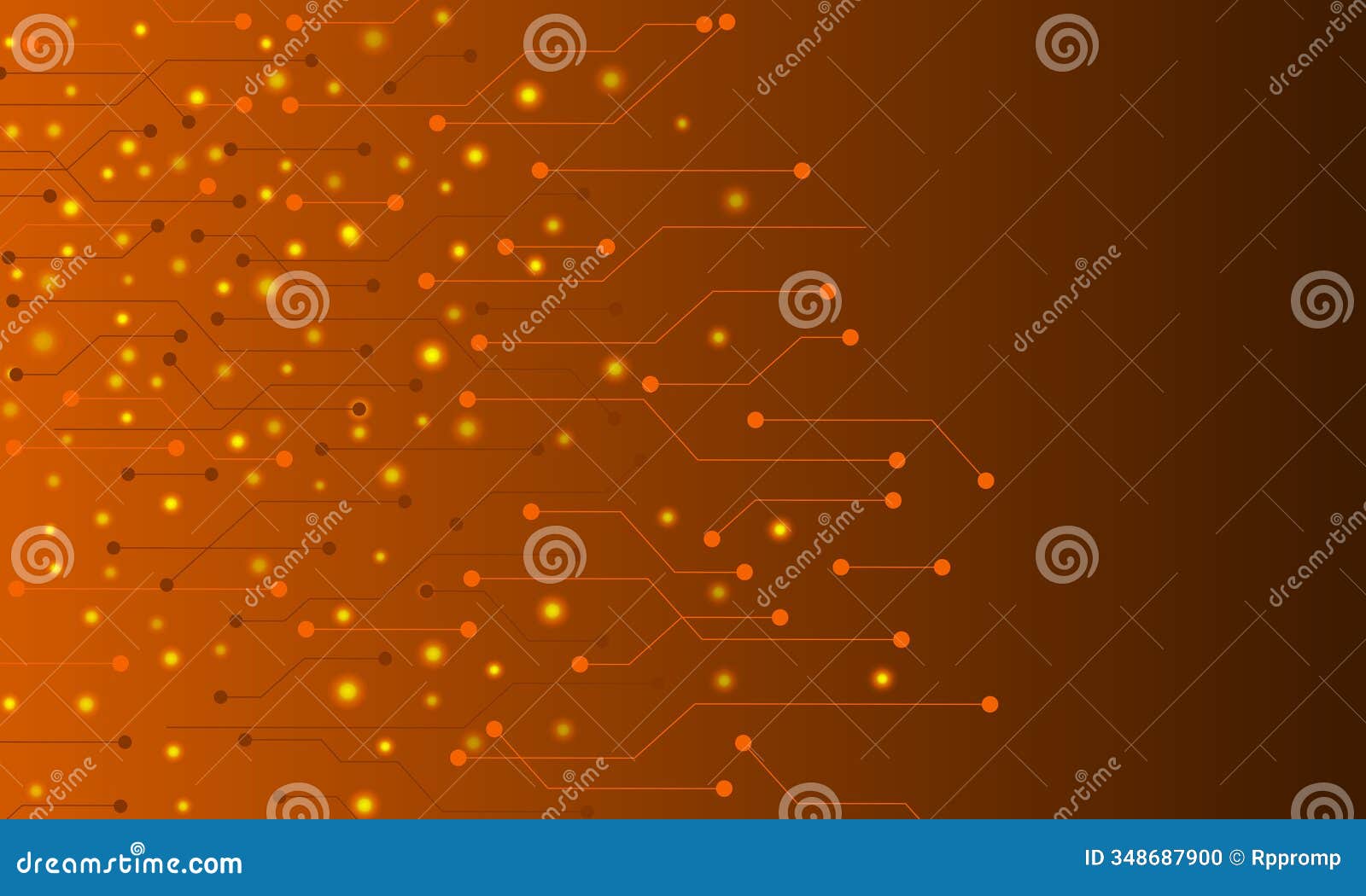 Abstract Orange Electronic Circuit Technology Background Stock ...