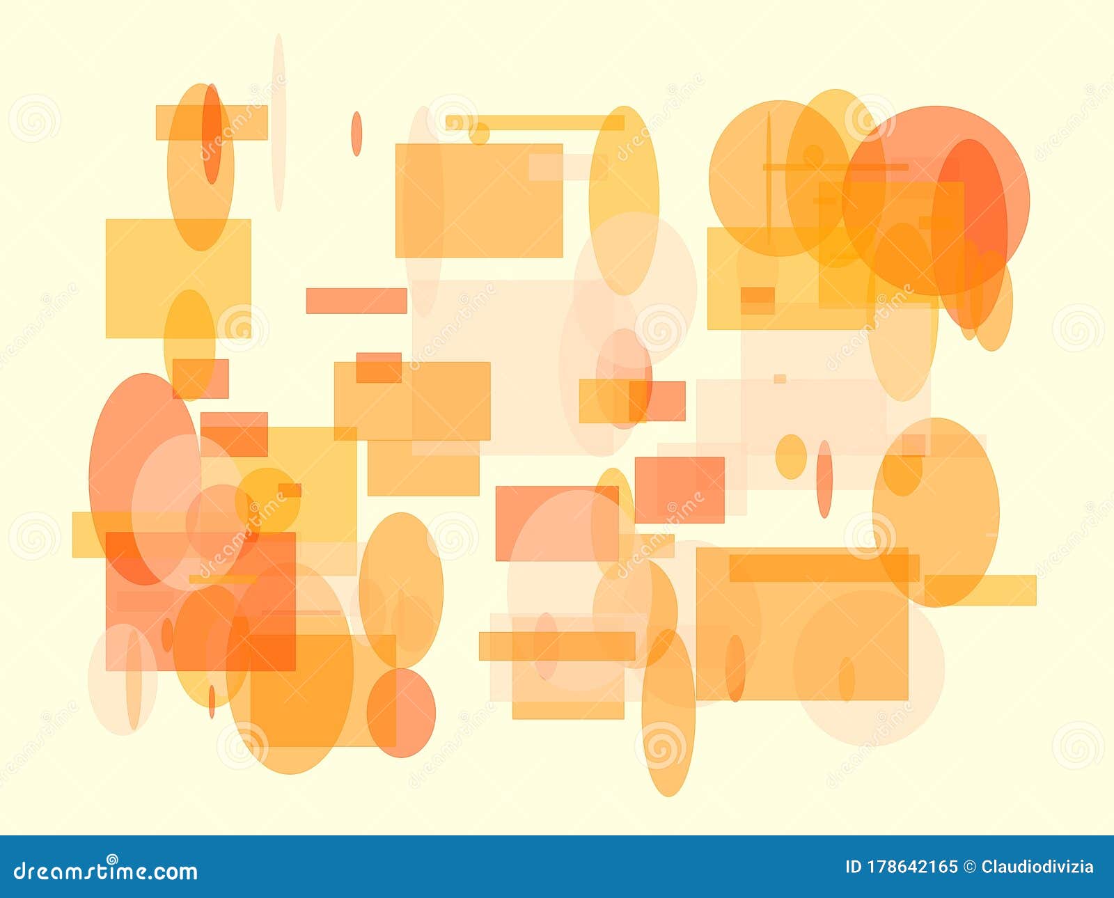 Abstract Orange Ellipses Rectangles Illustration Background Stock ...