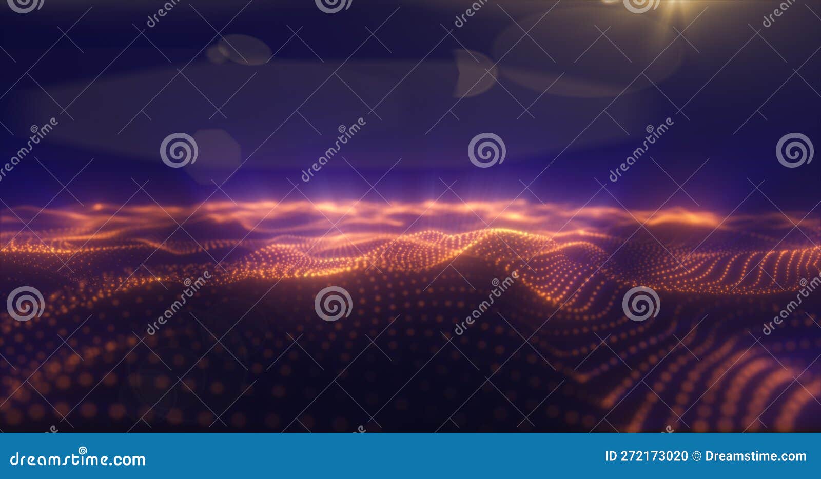 Abstract Orange Energy Surface with Magic Waves of Particles and Points ...