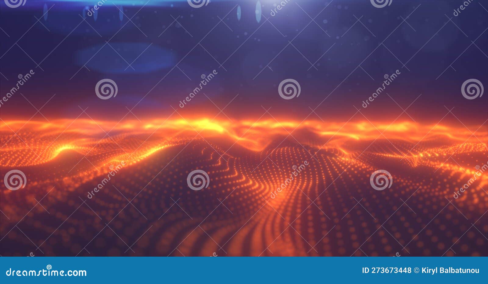 Abstract Orange Energy Surface with Magic Waves of Particles and Points ...