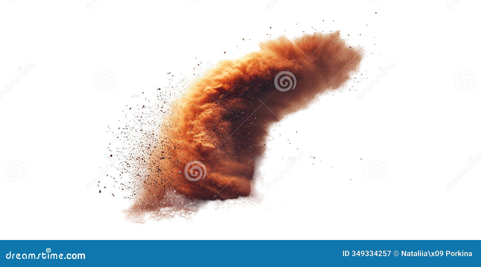Abstract Orange Explosion Powder Burst Isolated on Transparent ...