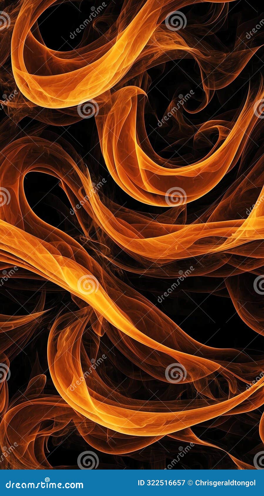 Abstract Orange Fire Design in Black Ai Generated Stock Illustration ...