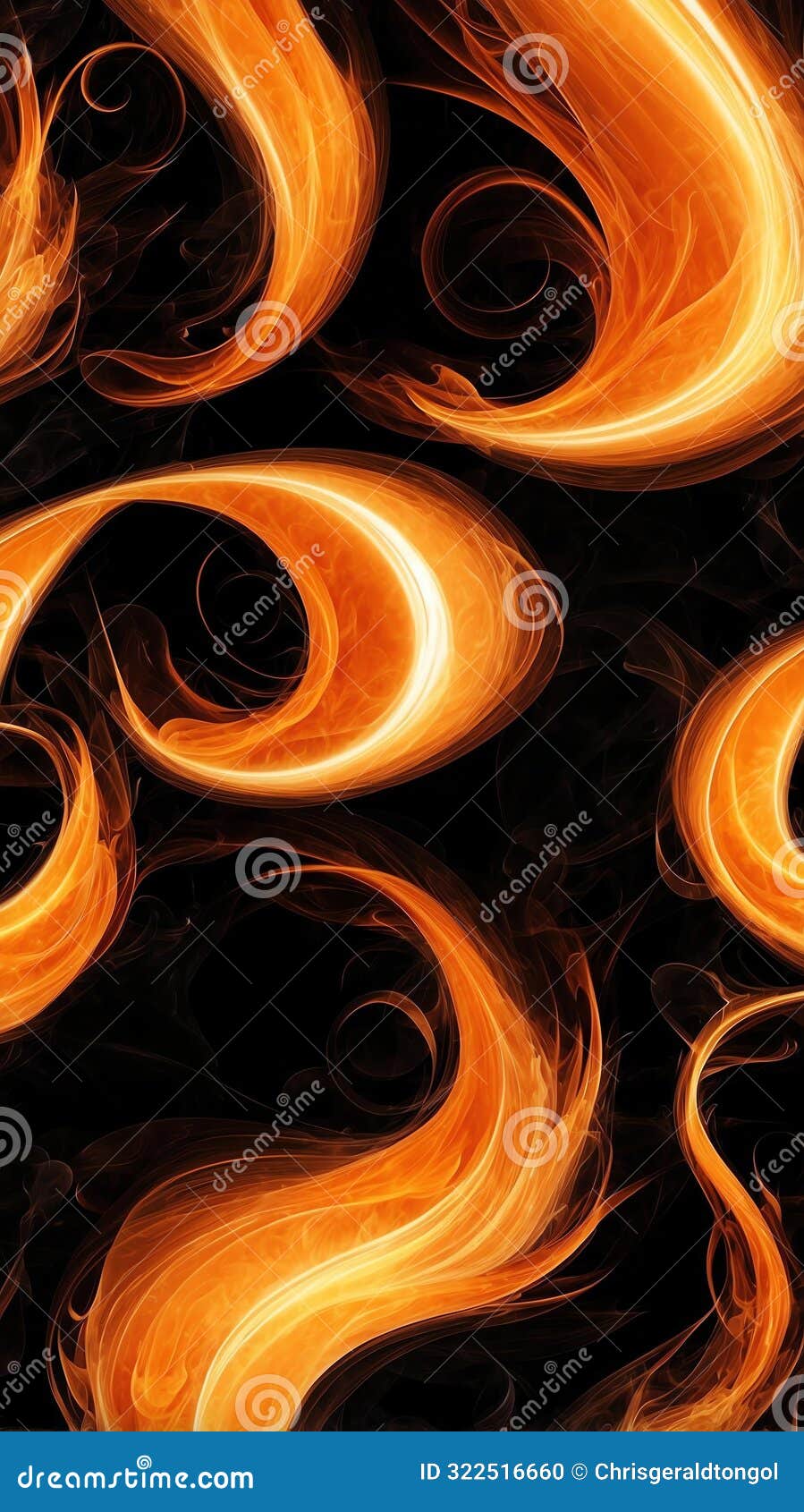 Abstract Orange Fire Design in Black Ai Generated Stock Illustration ...