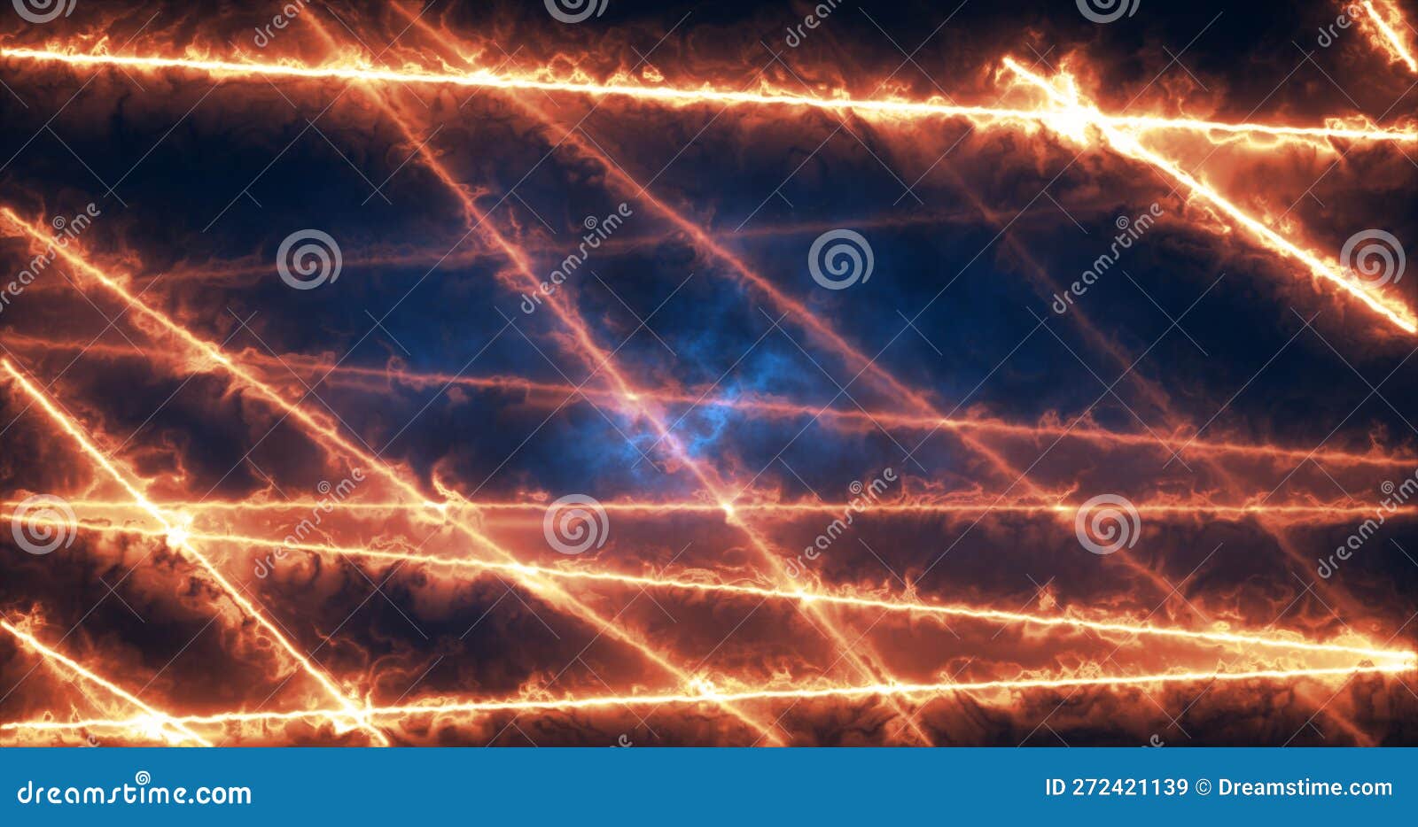 Abstract Orange Fire Neon Energy Lines Magical Glowing Stock ...