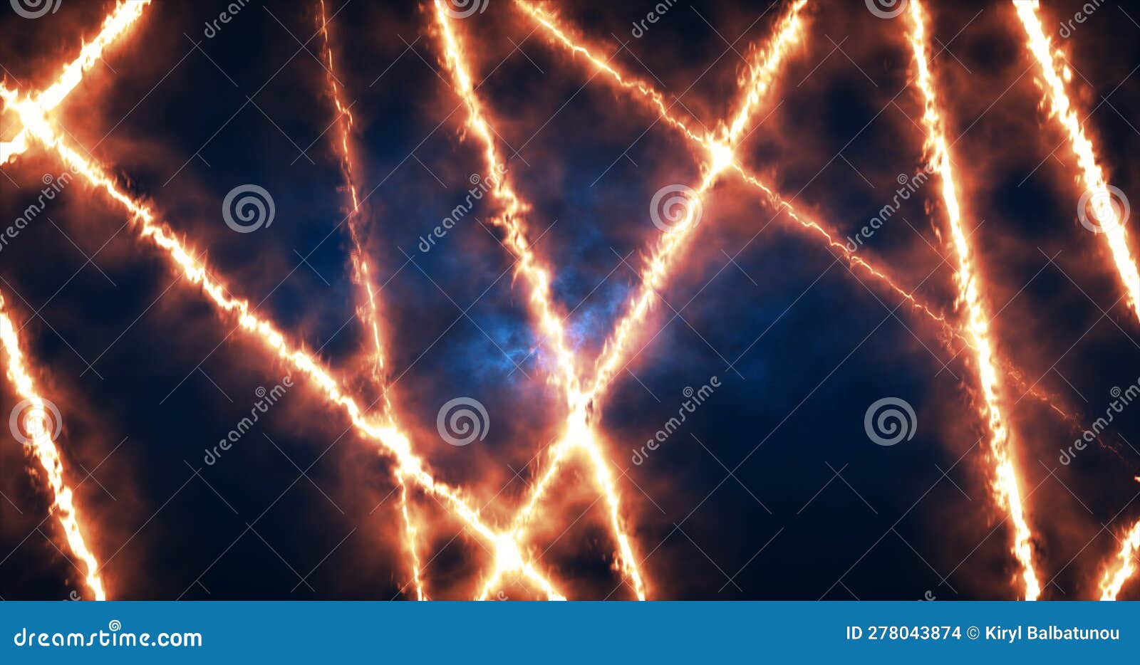 Abstract Orange Fire Neon Energy Lines Magical Glowing Stock ...
