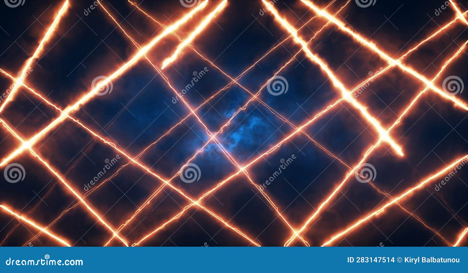 Abstract Orange Fire Neon Energy Lines Magical Glowing Stock ...