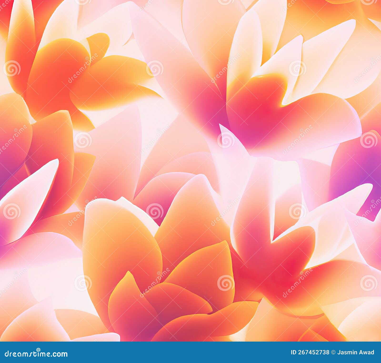 Abstract Orange Flowers Pattern Generative Ai Illustration Stock ...
