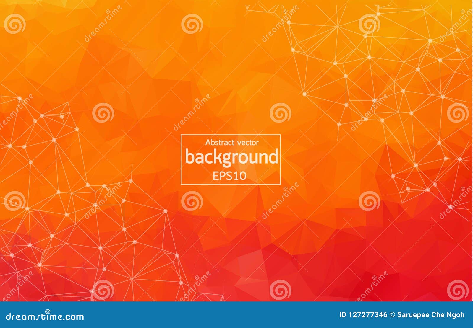 Abstract Orange Geometric Polygonal Background Molecule and ...