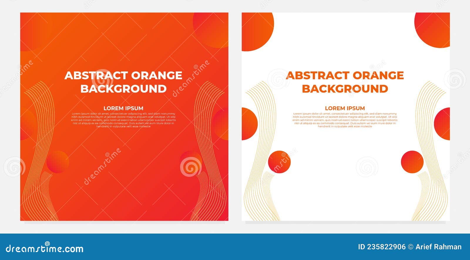 Abstract Orange Gradient Social Media Post Template Collection Design ...