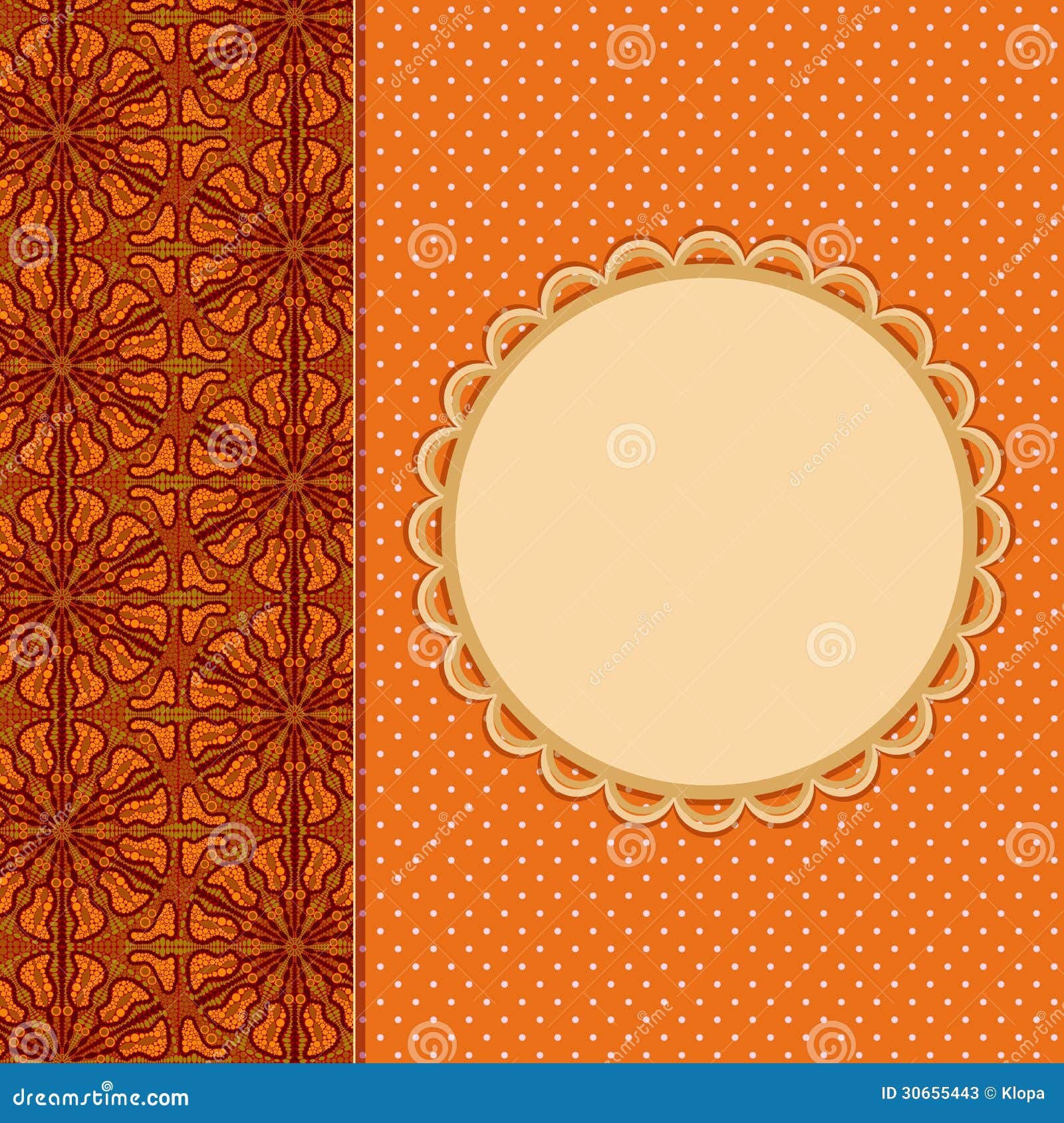 Abstract Orange Invitation Card with Place for Text Stock Illustration ...