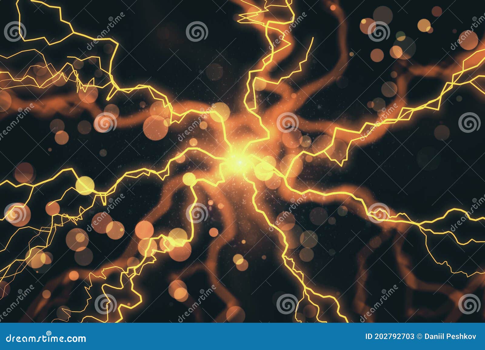 Abstract Orange Lightning Neon Background Stock Illustration ...