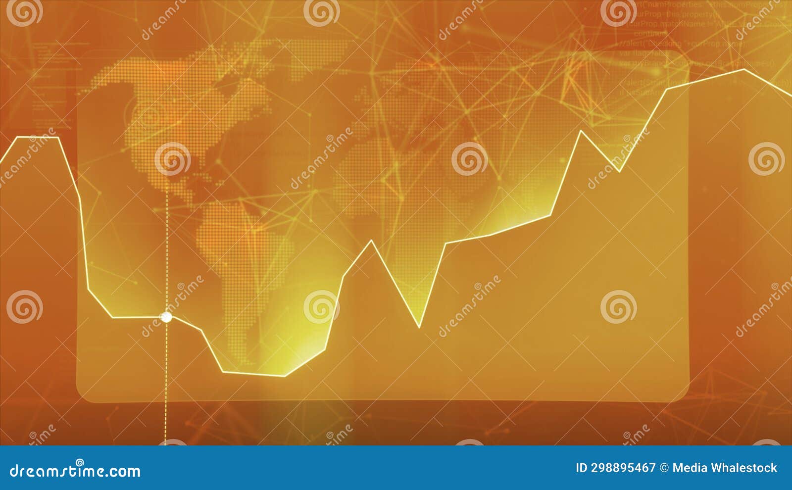 Abstract Orange Line Graph with a Moving Dot. Motion. Abstract Graph ...