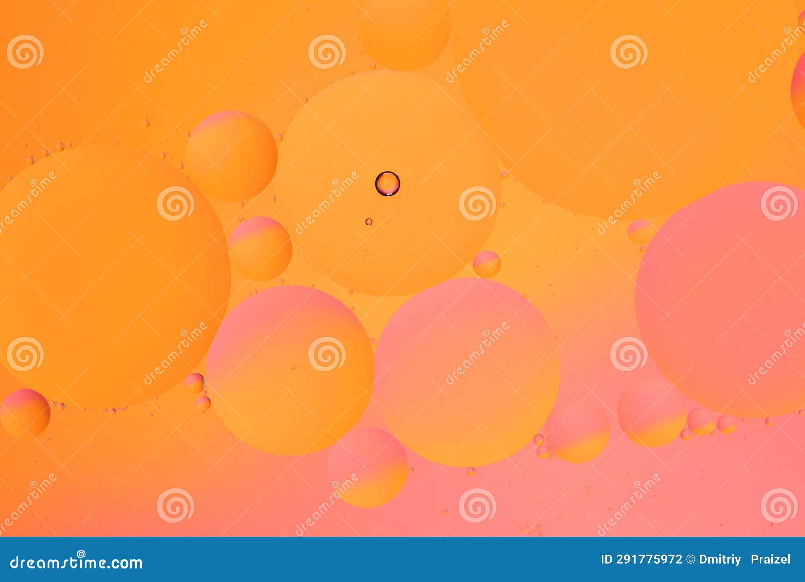 Abstract Orange Pink Background with Oil Circles Water Surface. Stock ...