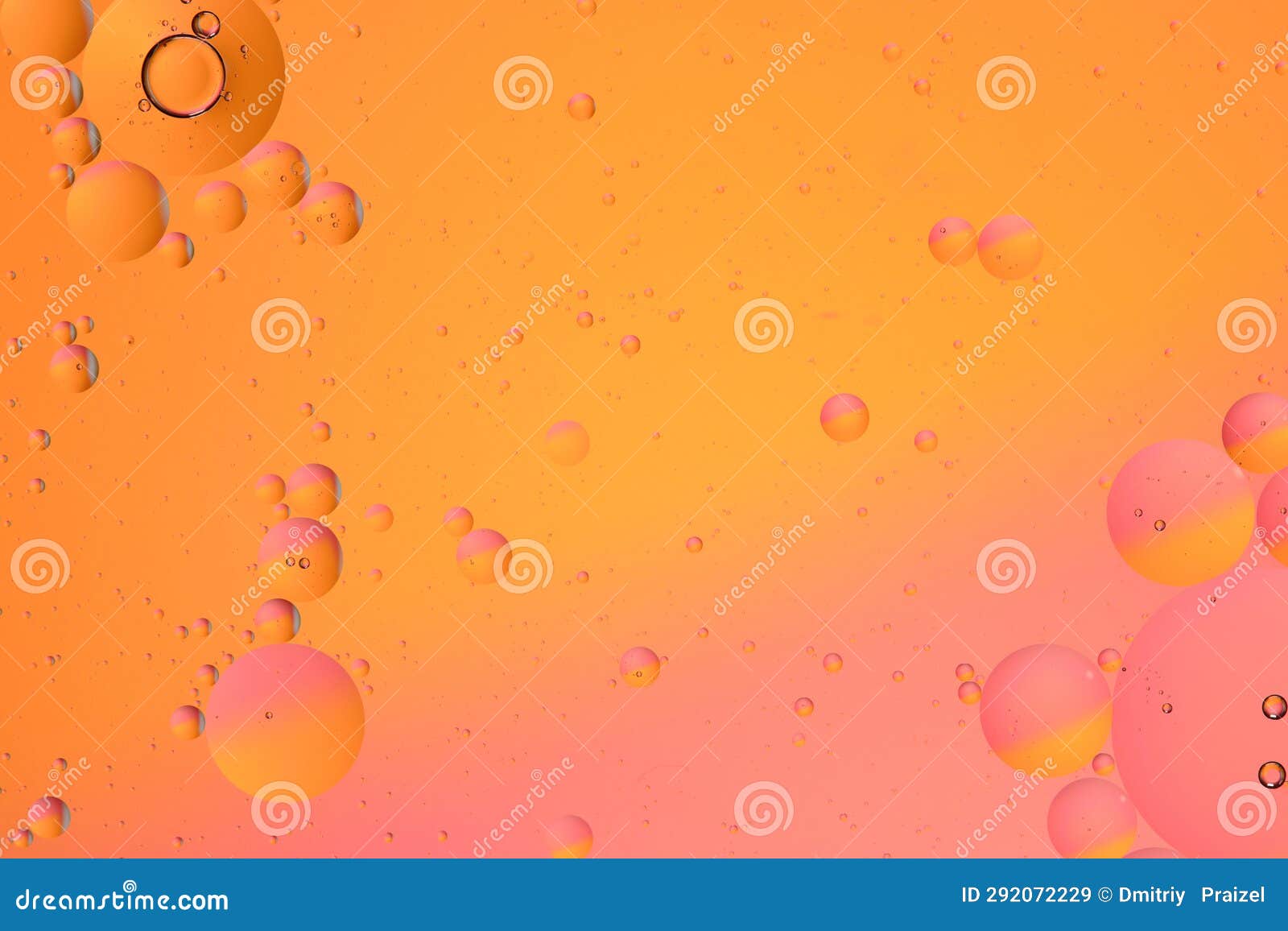 Abstract Orange Pink Background with Oil Circles Water Surface. Stock ...