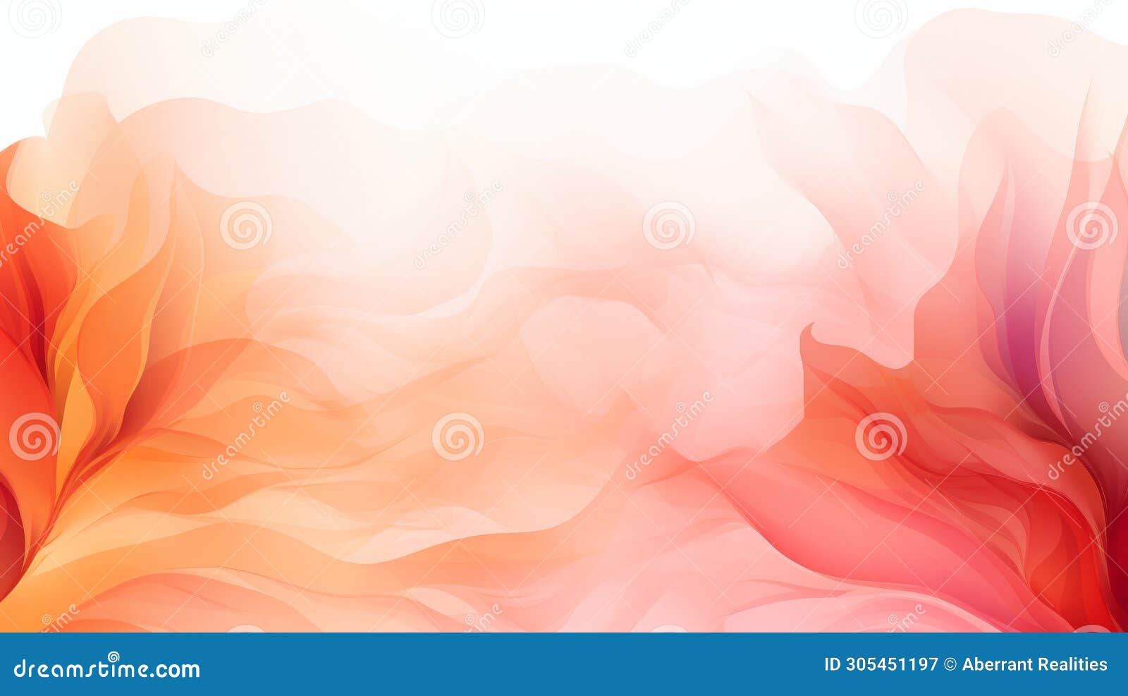Abstract Orange and Pink Flowers on White Background Stock Illustration ...