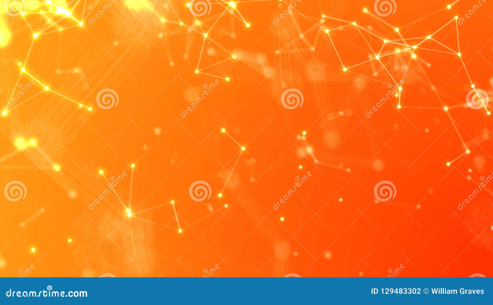 Abstract Orange Plexus Background Hi-Tech Networking Illustration Stock ...